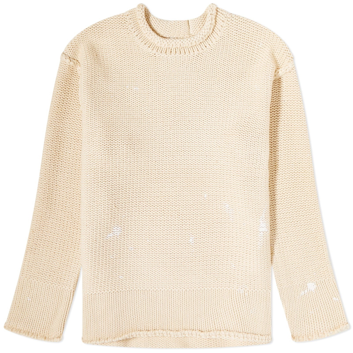 R13 Women's Boxy Sweater in Natural With Paint Splatter R13