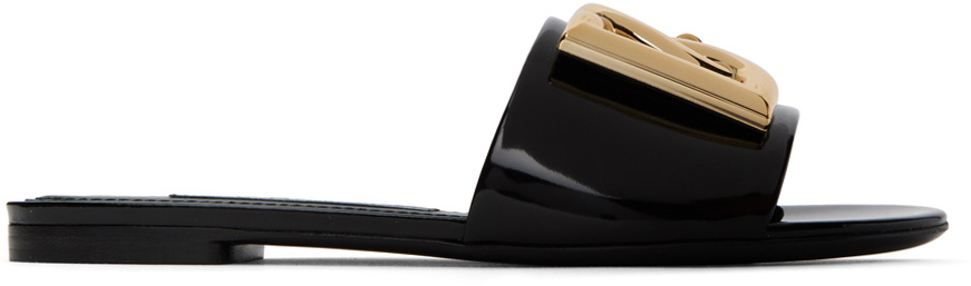 Dolce & Gabbana Black Logo Slides Dolce & Gabbana