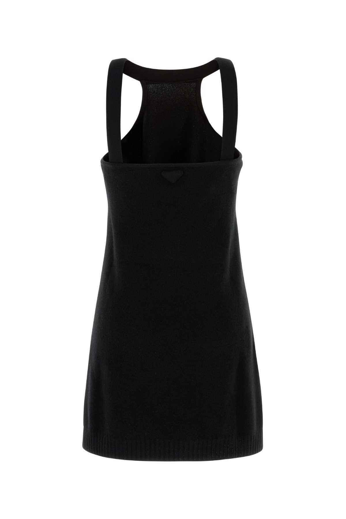 Prada Black Wool Mini Dress Prada