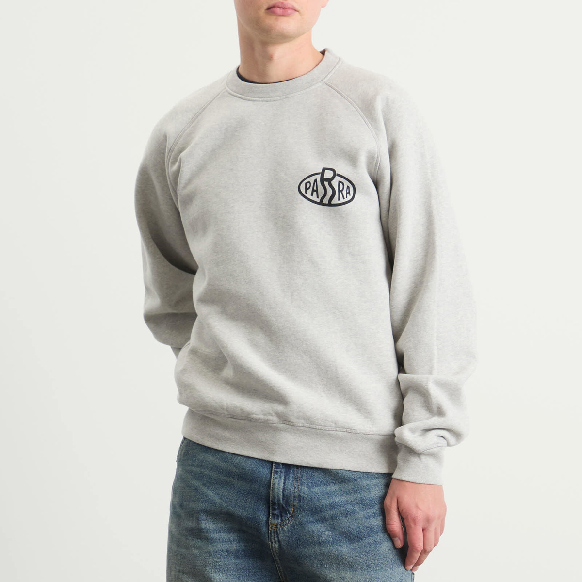 By Parra Men's Legs Logo Crew Sweatshirt in Heather Grey By Parra