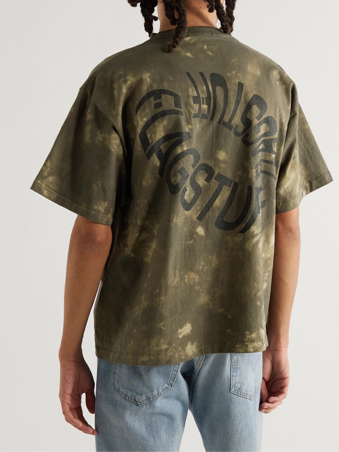 Flagstuff - Logo-Print Tie-Dyed Cotton-Jersey T-Shirt - Green Flagstuff