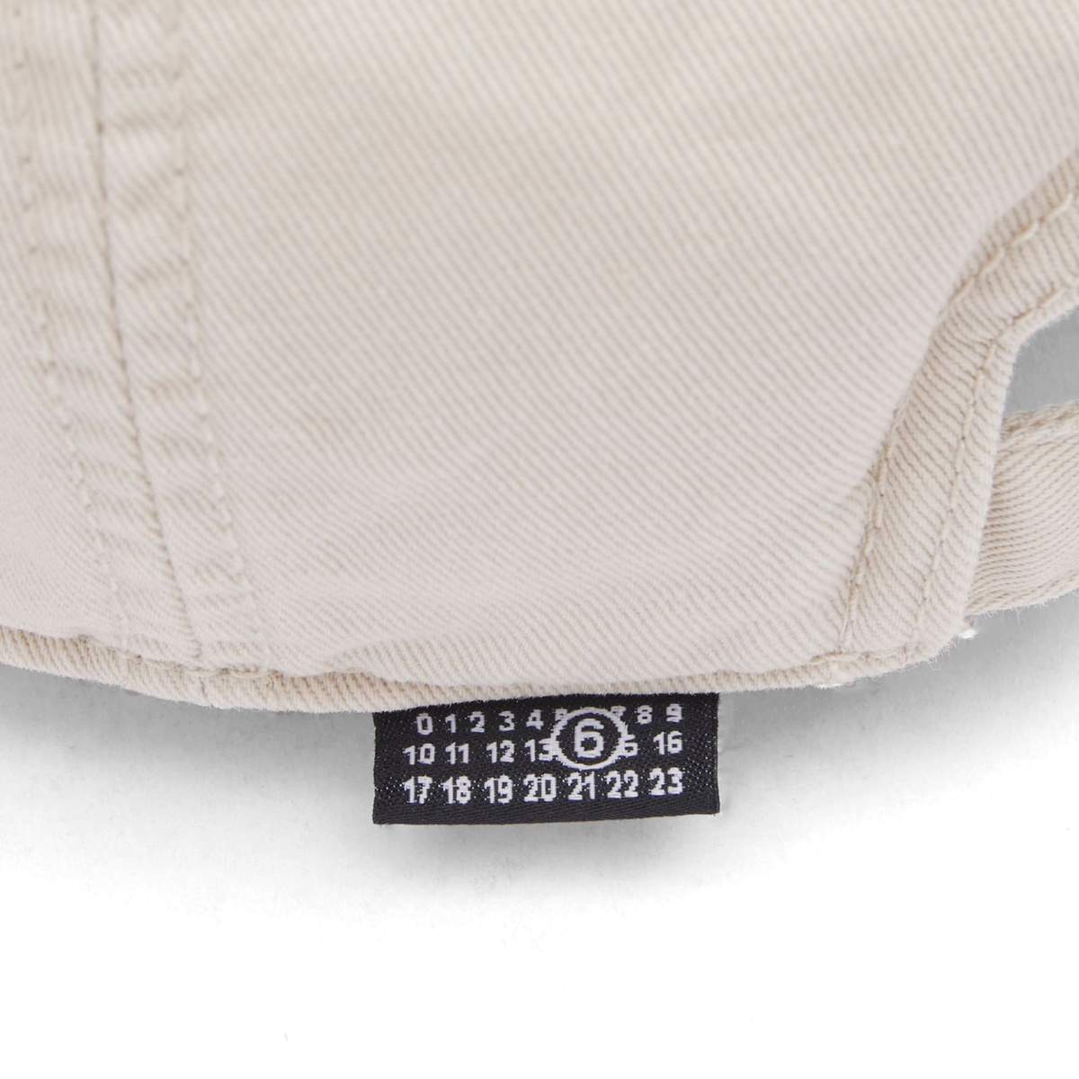 MM6 Maison Margiela Men's Number Logo Cap in Ivory MM6 Maison Margiela