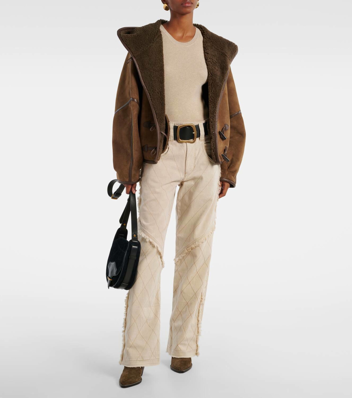 Isabel Marant Shanila patchwork wide-leg jeans Isabel Marant