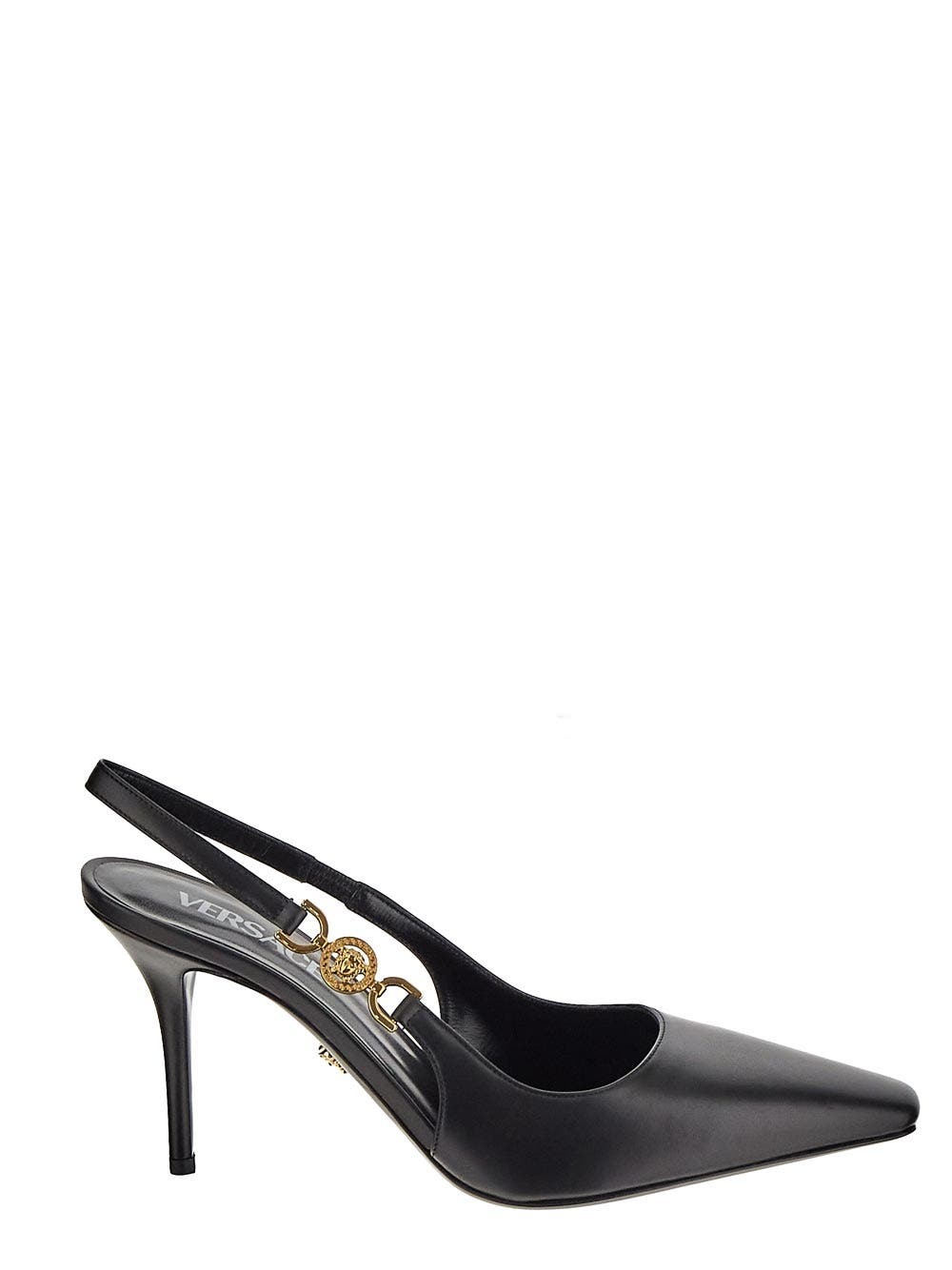 Versace Medusa Plaque Slingback Shoes Versace
