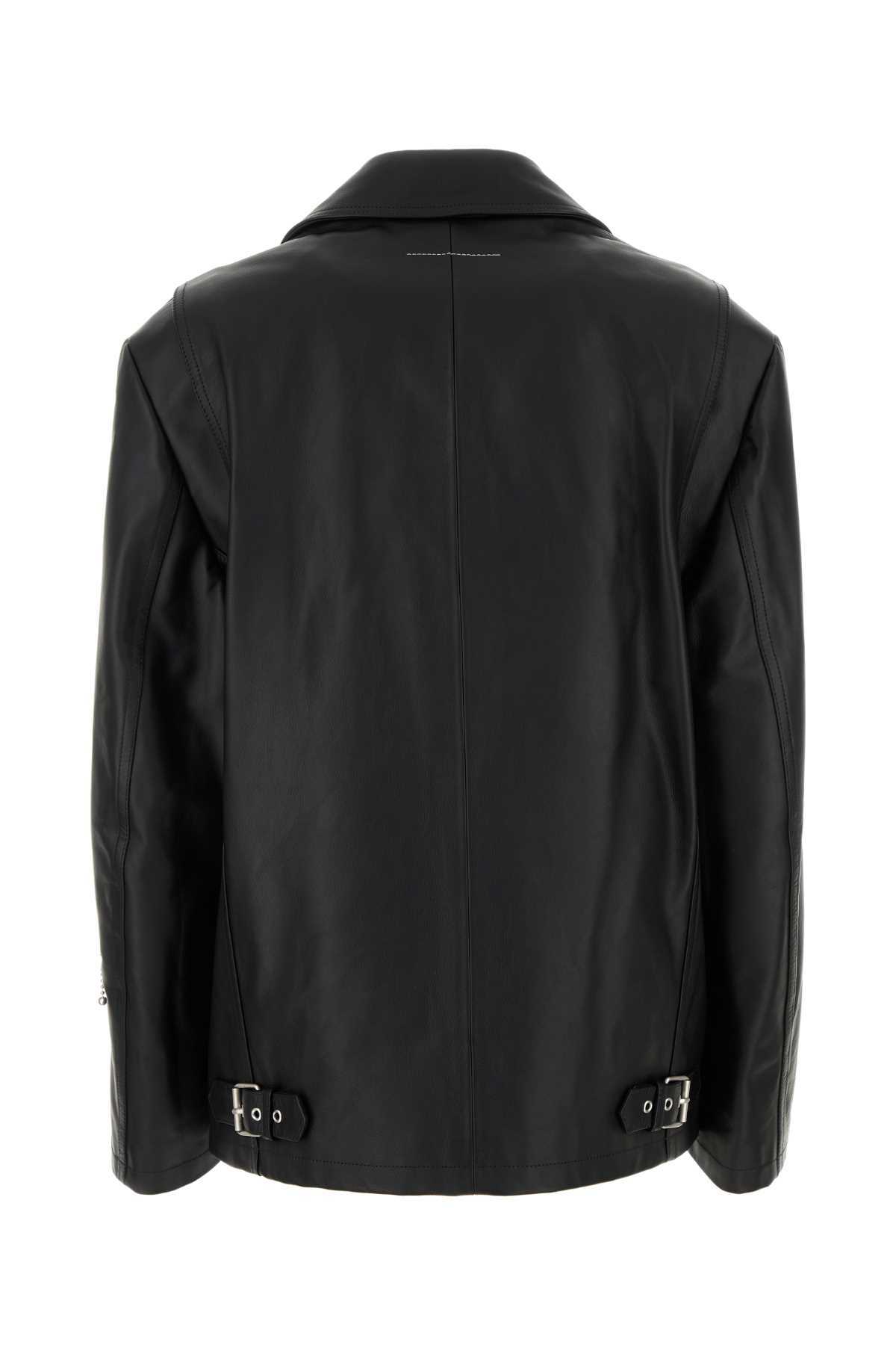 MM6 Maison Margiela Black Leather Jacket MM6 Maison Margiela