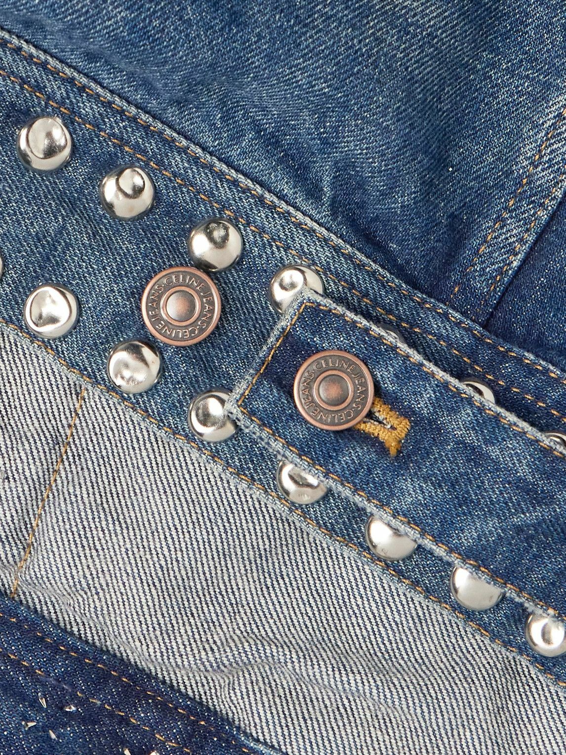 CELINE - Slim-Fit Studded Denim Trucker Jacket - Blue Celine