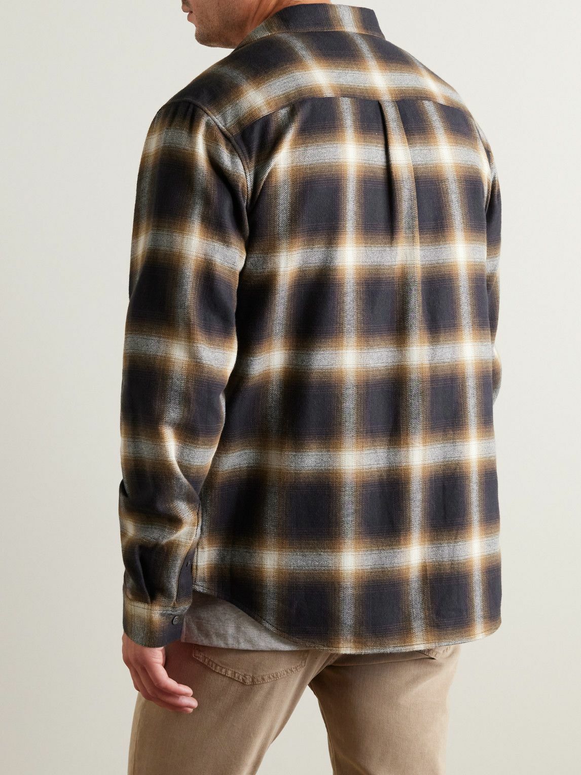 FRAME - Checked Brushed Cotton-Flannel Shirt - Brown Frame Denim