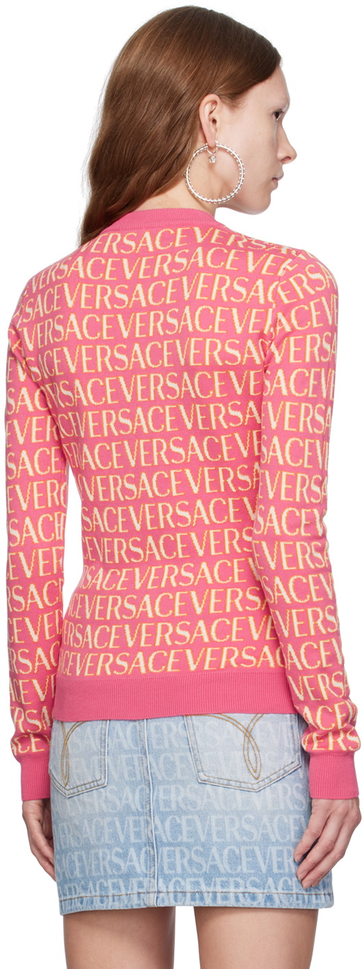 Versace Pink Jacquard Sweater Versace