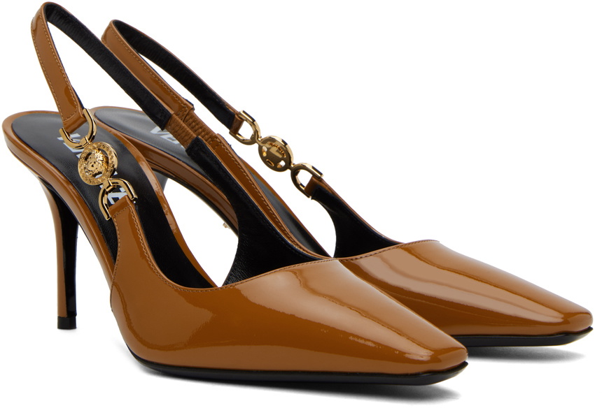 Versace Tan Medusa '95 Mid Heels Versace