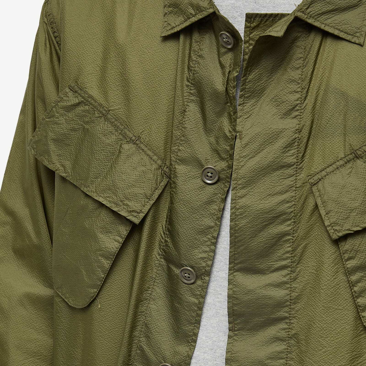Engineered Garments Men's Jungle Fatigue Jacket in Olive Nylon Micro ...