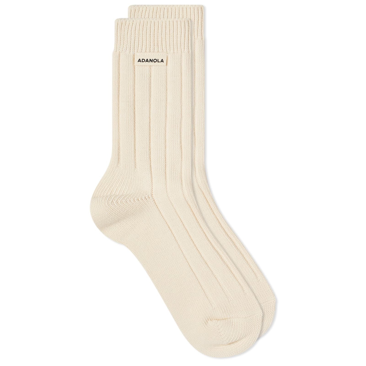 Adanola Women's Chunky Cotton Rib Socks in Cream Adanola