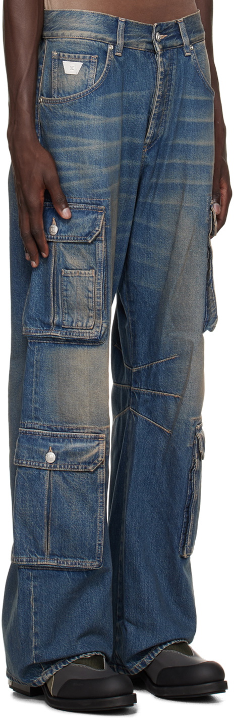 MISBHV Blue Faded Denim Cargo Pants MISBHV