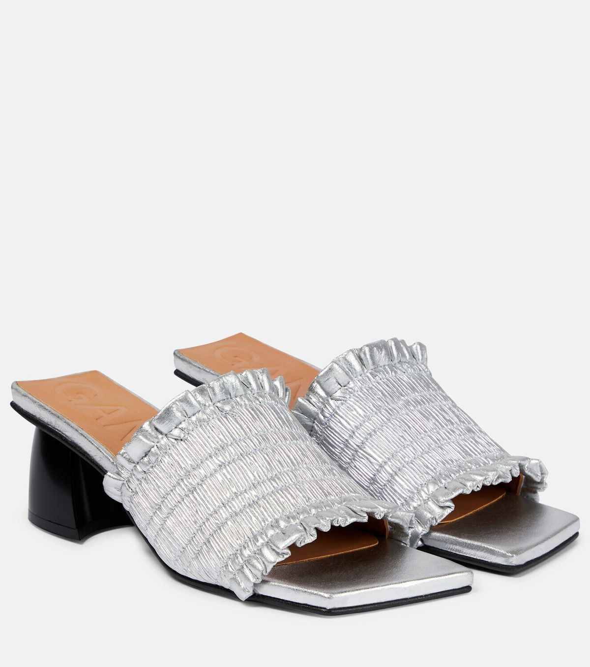 Ganni - Smocked mules GANNI