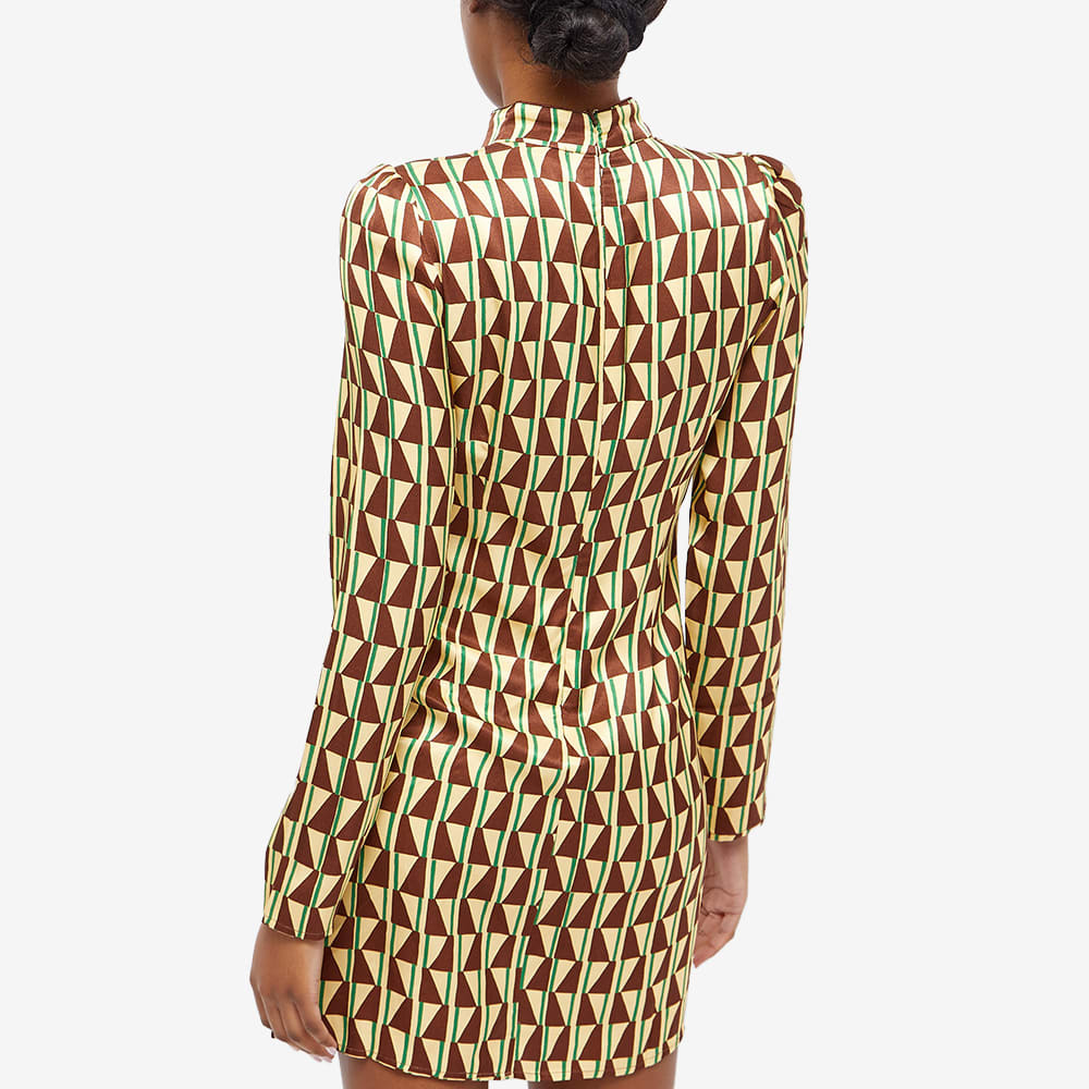 KITRI Women's Allegra Tile Print Mini Dress in Brown KITRI