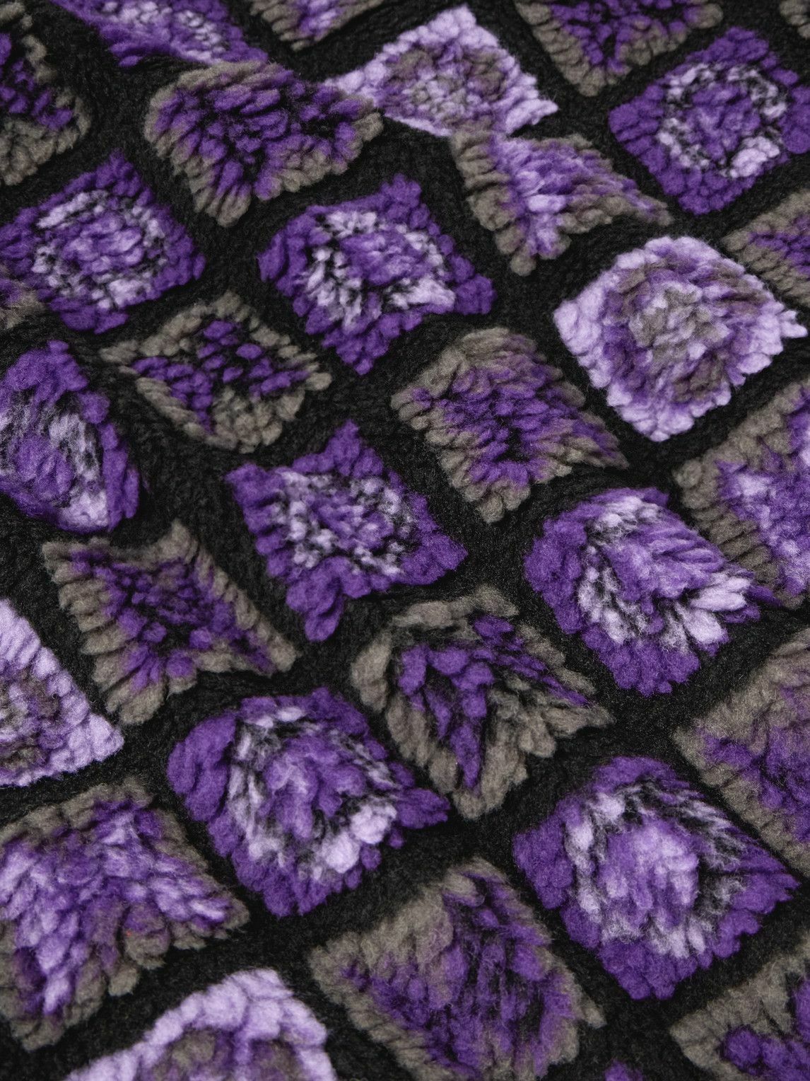 Needles - Checked Fleece Zip-Up Jacket - Purple Needles