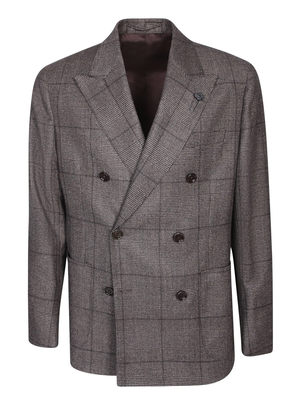 Lardini Check Pattern Double-breasted Suit Lardini