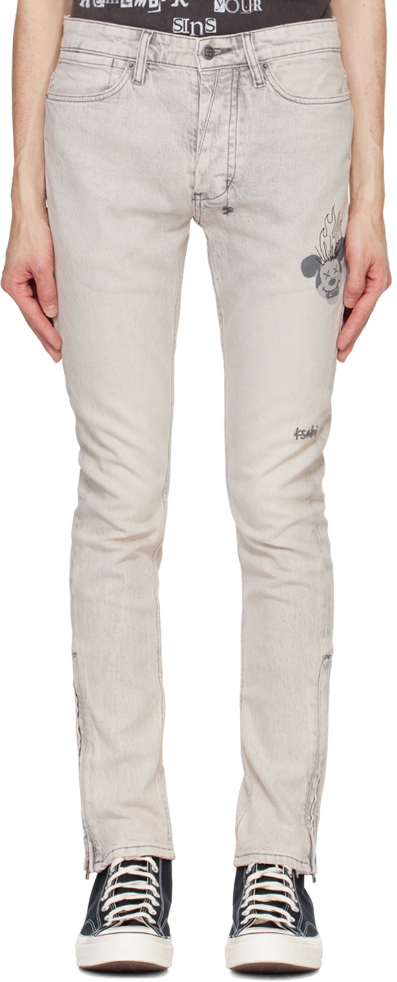 Ksubi Gray Van Winkle Pluto Chamber Jeans Ksubi