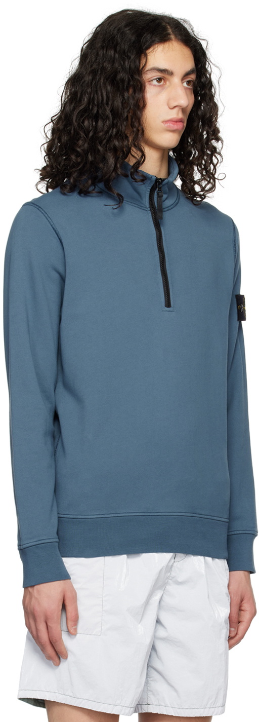 Stone Island Blue Garment-Dyed Sweatshirt Stone Island