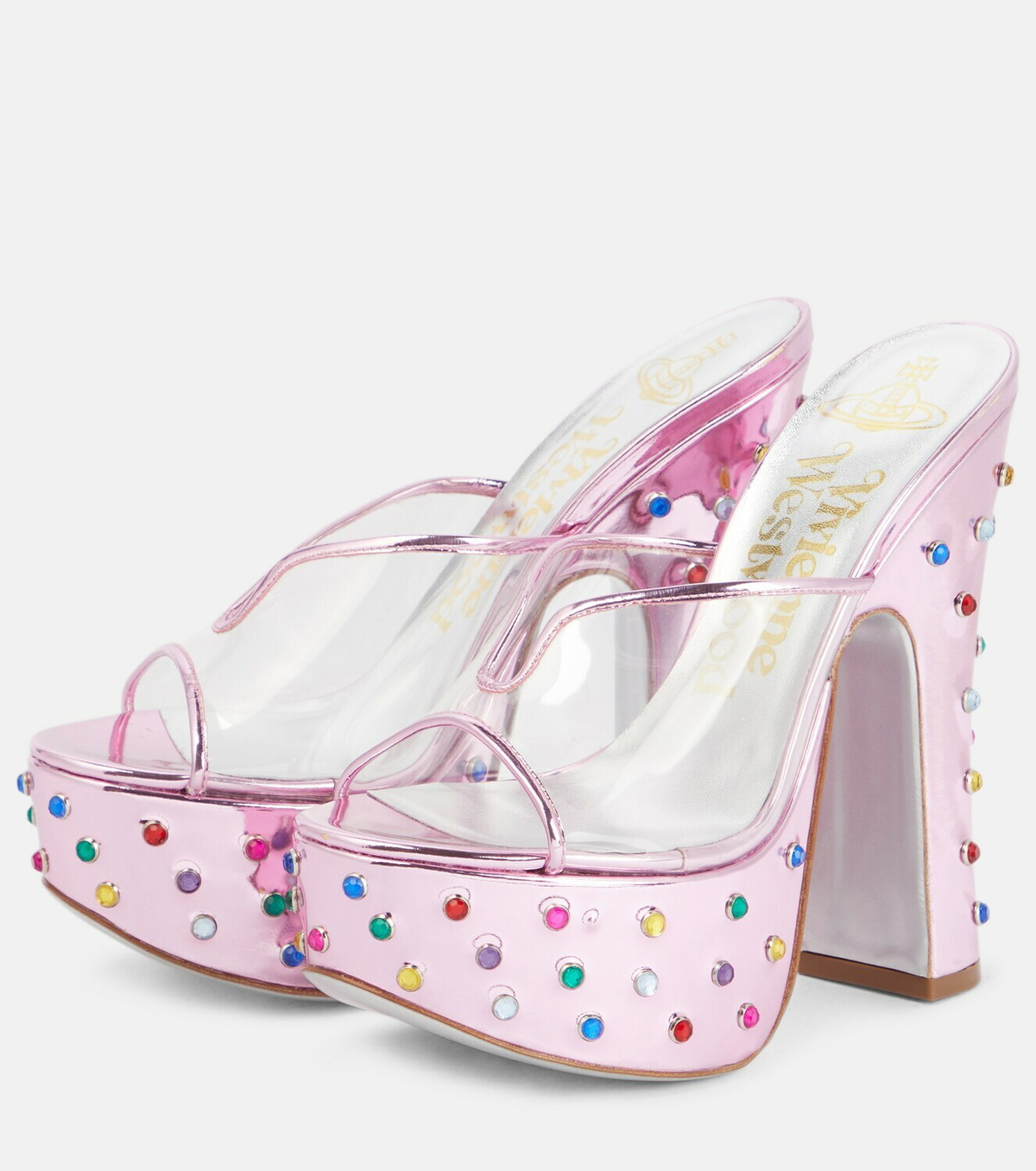 Vivienne Westwood - Candy embellished leather platform mules Vivienne ...