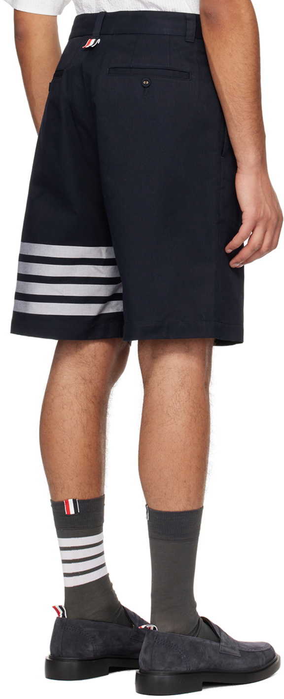 Thom Browne Navy 4-Bar Shorts Thom Browne