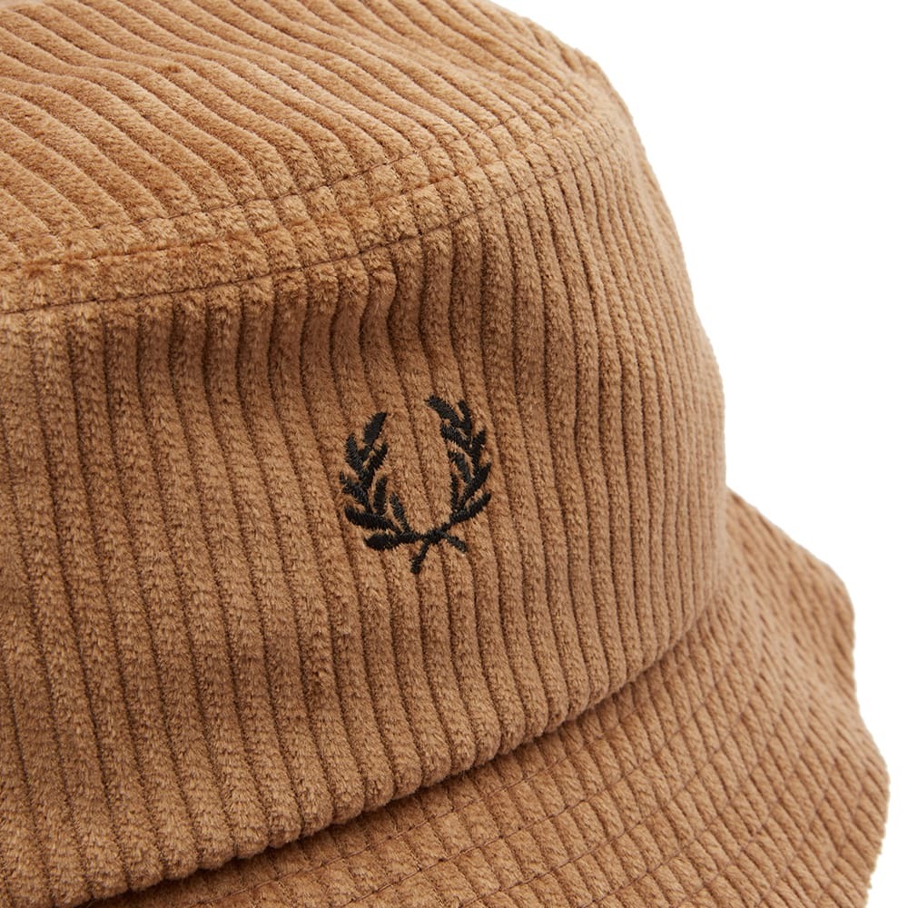 Fred Perry Men's Corduroy Bucket Hat in Shaded Stone Fred Perry