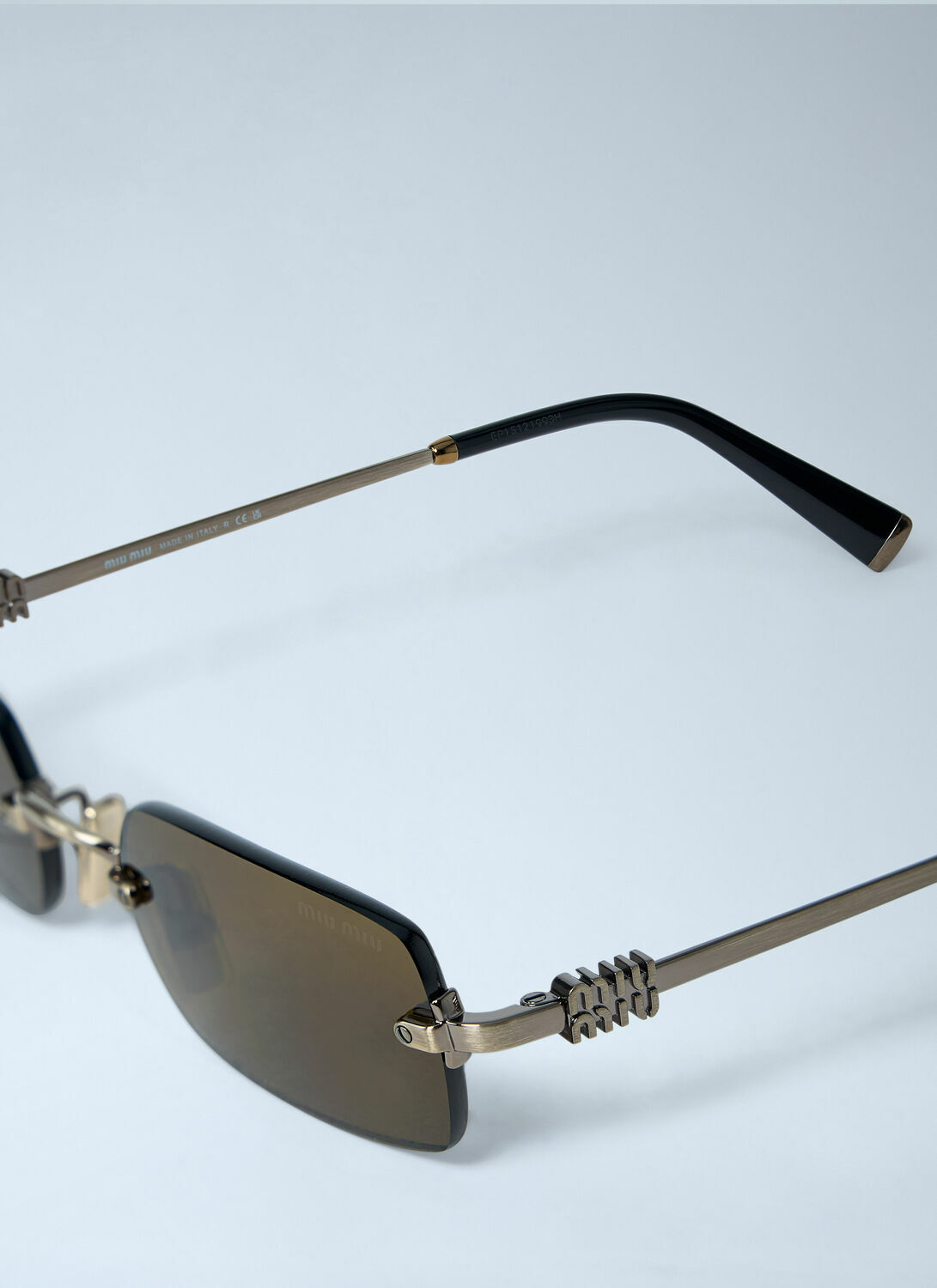 Miu Miu Rectangular Rimless Sunglasses Miu Miu