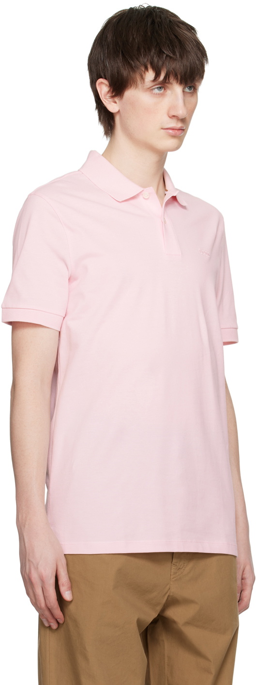 BOSS Pink Embroidered Polo BOSS