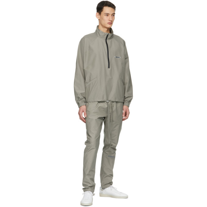 Essentials Khaki Half-Zip Track Jacket Essentials