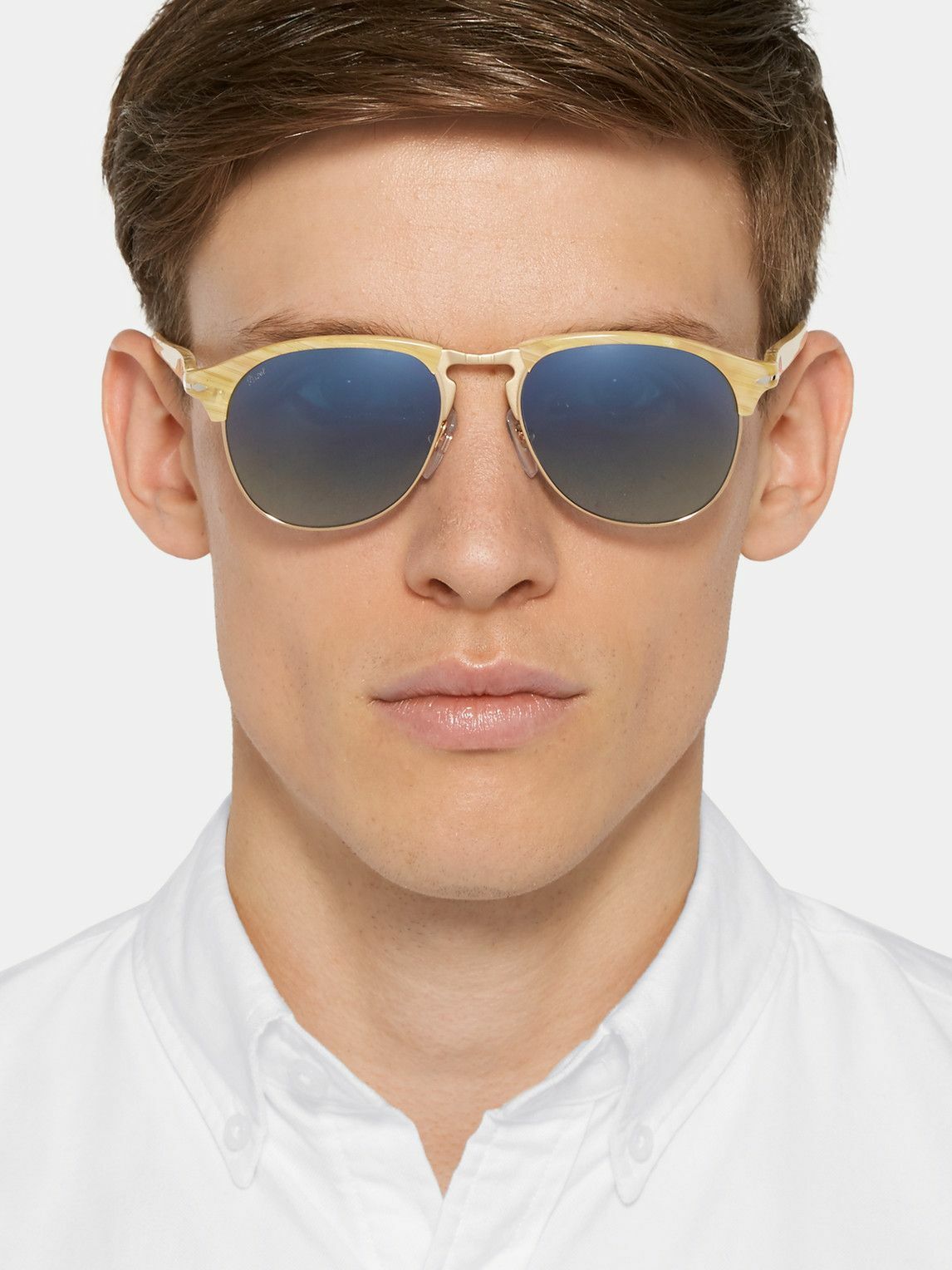 Persol - Aviator-Style Acetate and Gold-Tone Polarised Sunglasses Persol