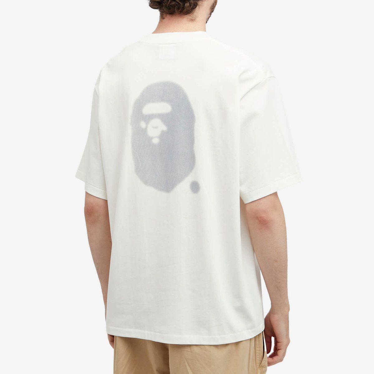 A Bathing Ape Men's Logo Back/Front T-Shirt in Ivory A Bathing Ape