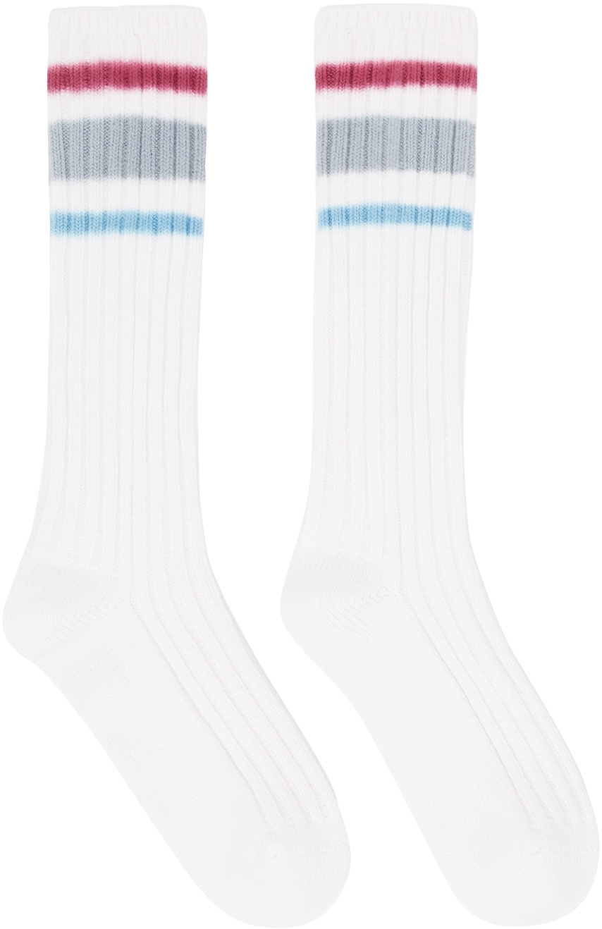 sacai White Striped Socks Sacai