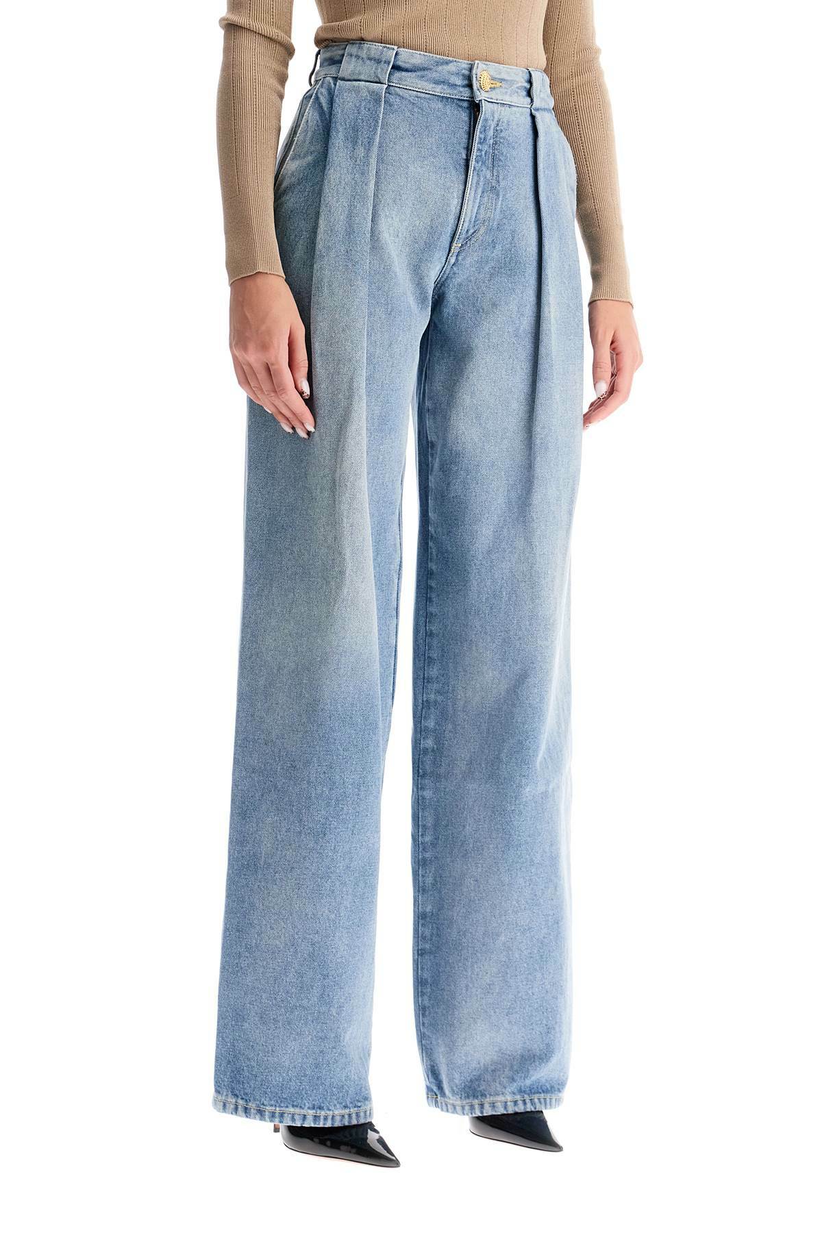 BALMAIN wide leg jeans with pleats Light blue Balmain