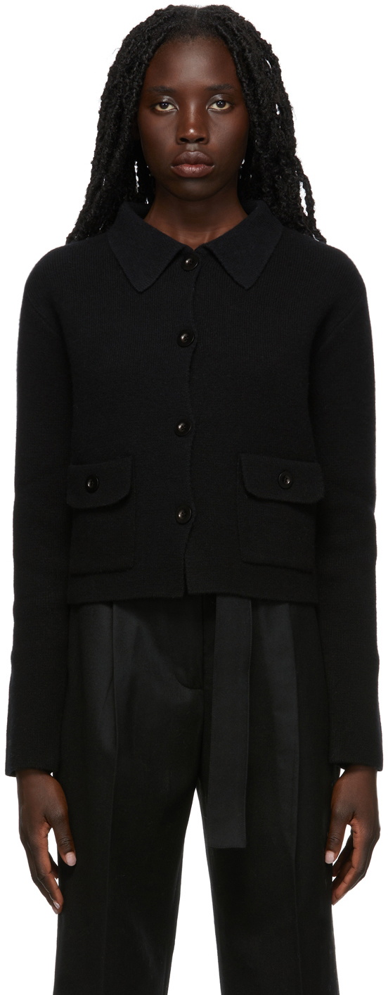 Blossom Black Merino Wool Cardigan Blossom