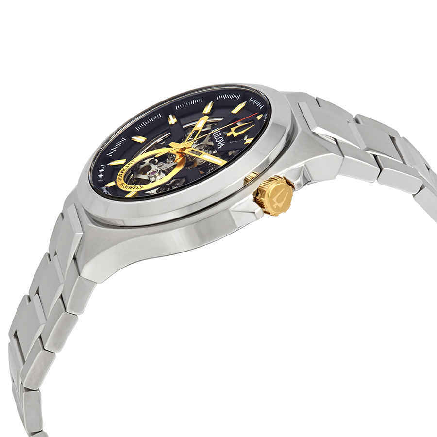 Bulova Maquina Black-Skeleton Dial Automatic Mens Watch 98A224 Bulova