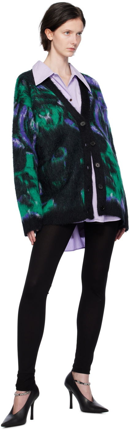 MSGM Green Graphic Cardigan MSGM