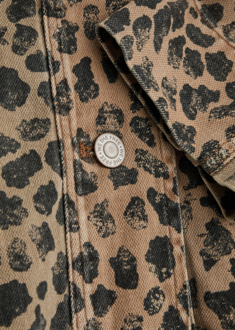 Free People Monique Leopard-print Denim Jacket Free People