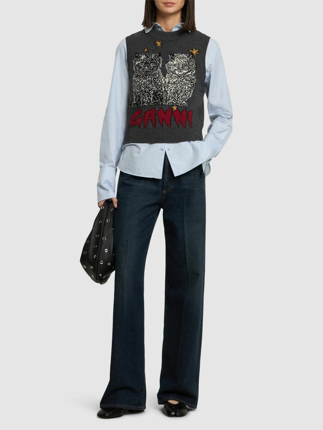 GANNI Cats Wool Blend Vest GANNI