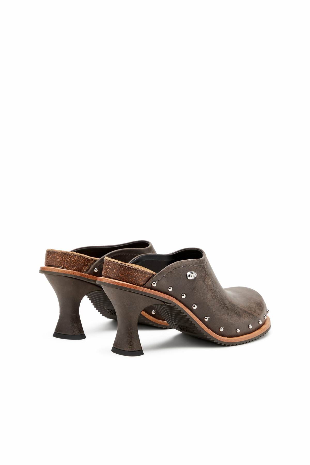 Diesel Studded leather mules - Décolleté Womens in Brown Diesel