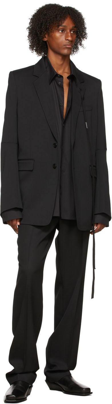 Ann Demeulemeester Black Gabardine Vincent Trousers Ann Demeulemeester