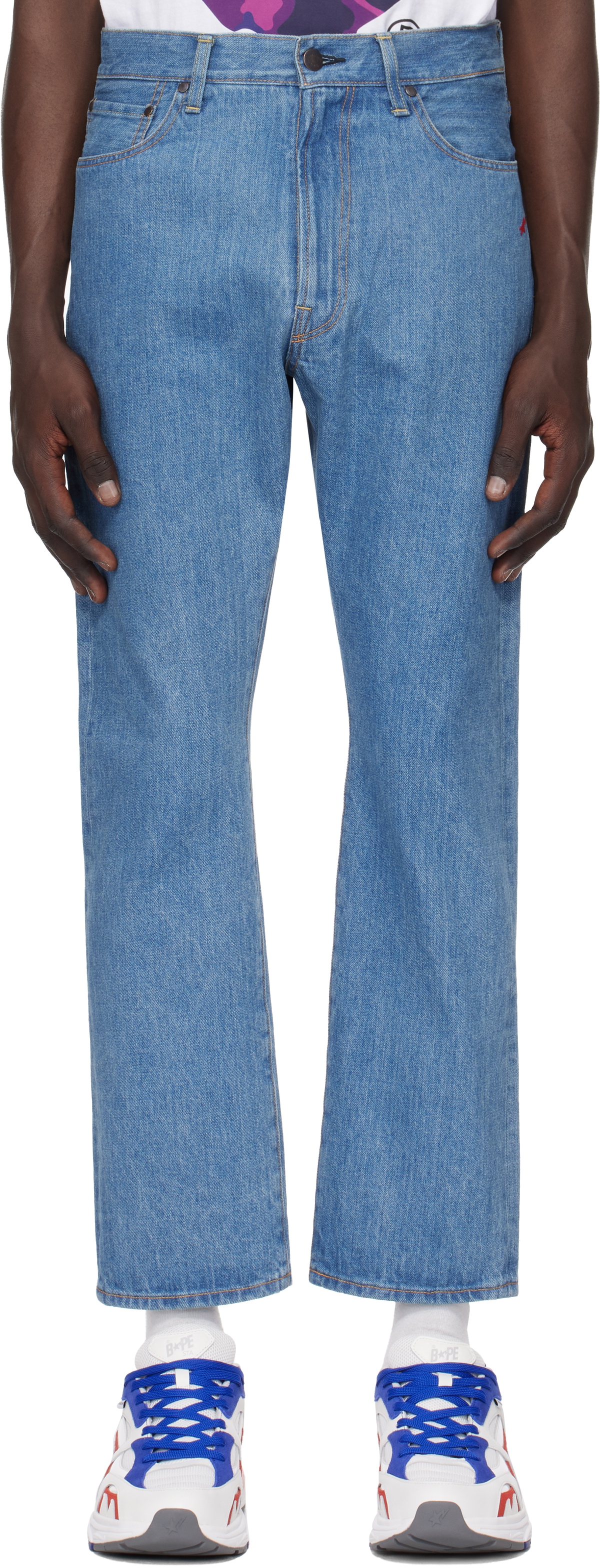 BAPE Blue Champion Regular Fit Jeans A Bathing Ape