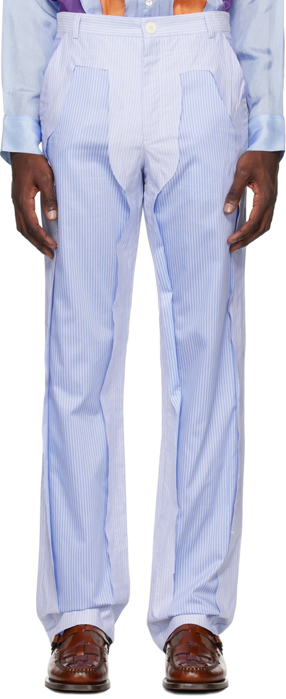 Edward Cuming Blue Striped Trousers Edward Cuming