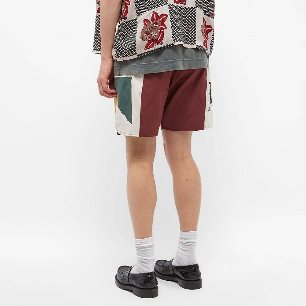 Rhude Men's Panel Logo Short in Maroon/White Rhude