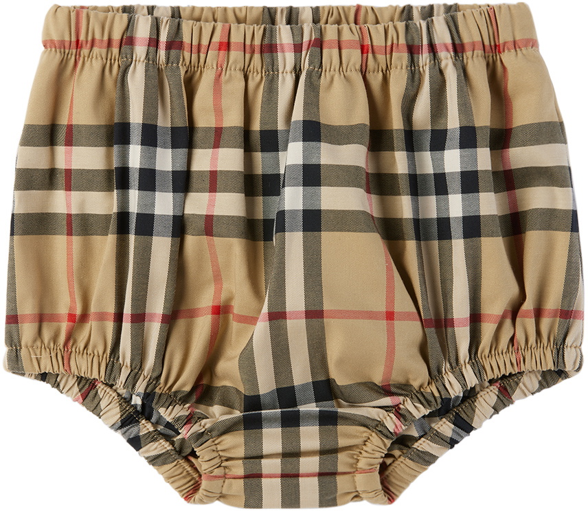 Burberry Baby Beige Check Dress & Bloomers Set Burberry