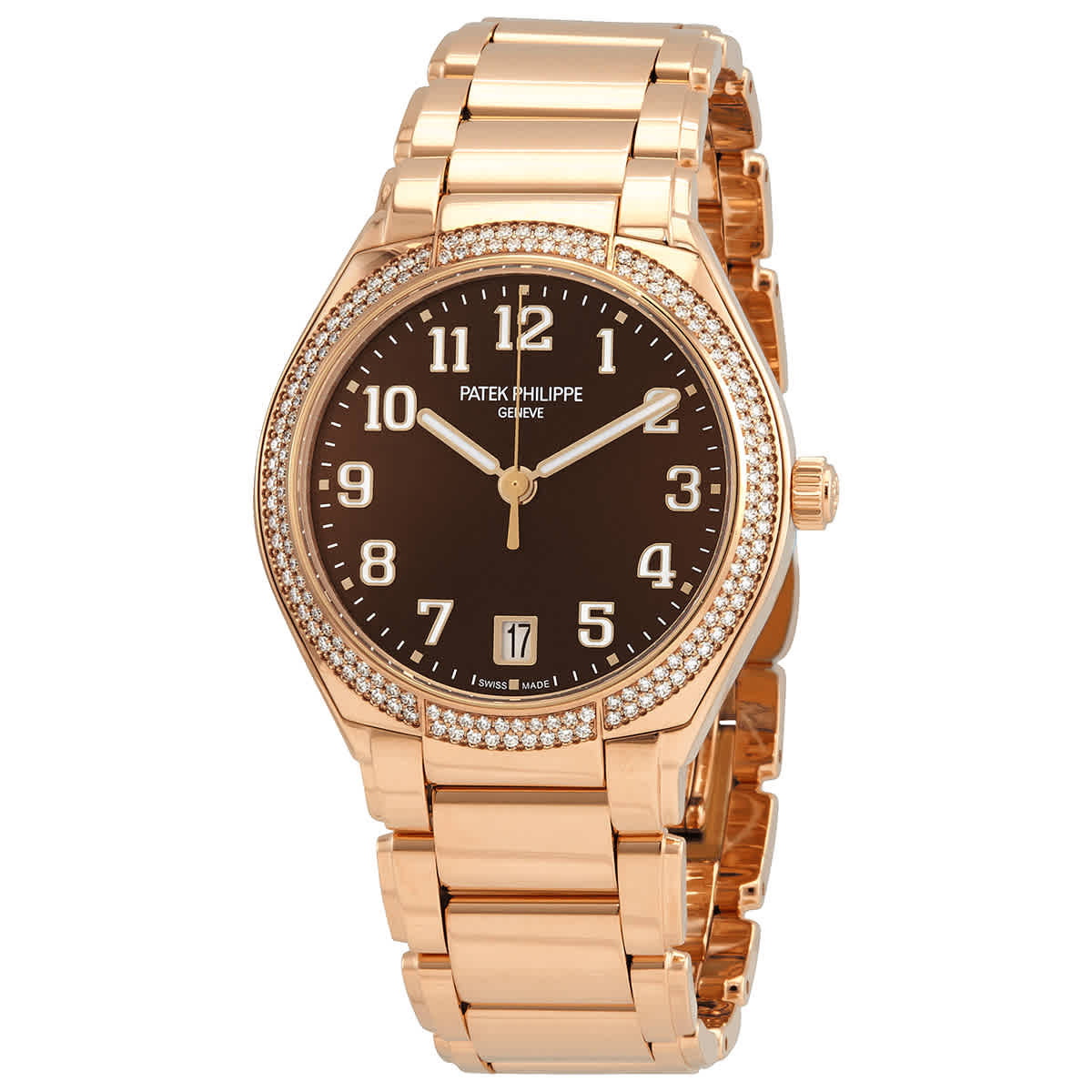 Patek Philippe TWENTY-4 18kt Rose Gold Automatic Diamond Brown Dial ...