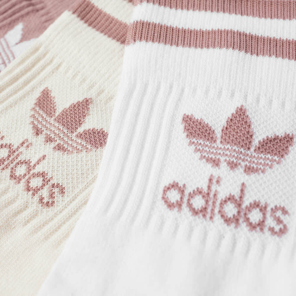 Adidas Mid Cut Crew Sock - 3 Pack in Wonder White/Wonder Oxide adidas