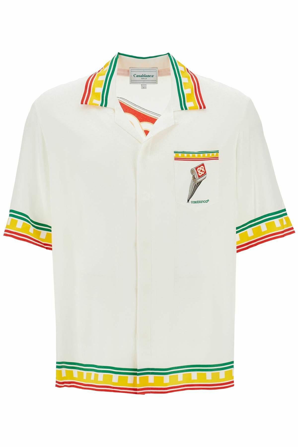CASABLANCA silk leaning column shirt White Casablanca