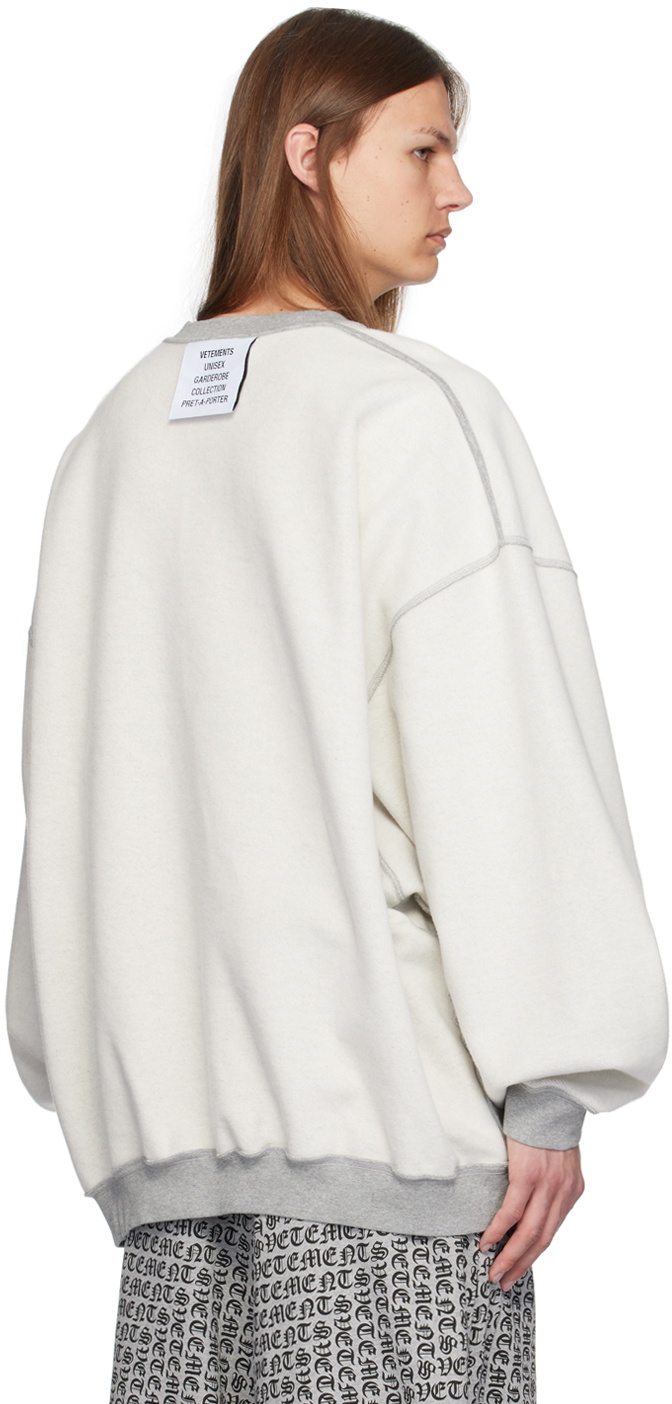 VETEMENTS Gray Inside-Out Label Sweatshirt Vetements