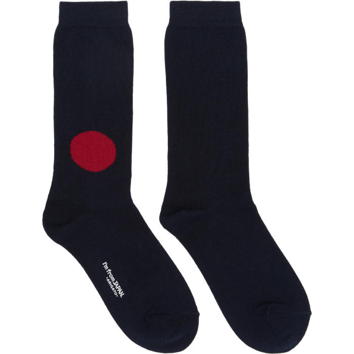 Blue Blue Japan Navy Japanese Flag Socks Blue Blue Japan