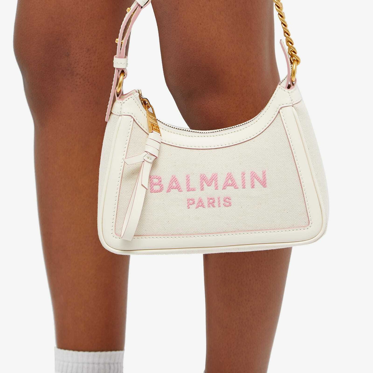 Balmain Women's B-Army Logo Shoulder Bag in Cream Balmain