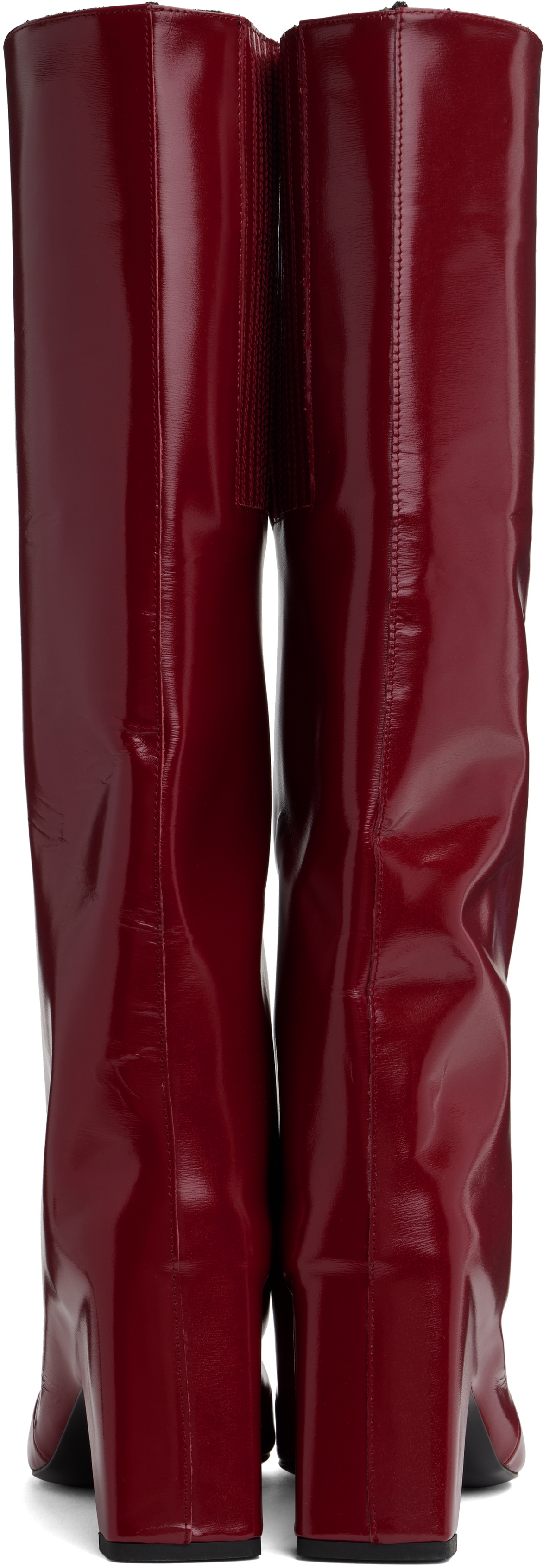 Coperni Burgundy Gloss Bridge Tall Boots Coperni